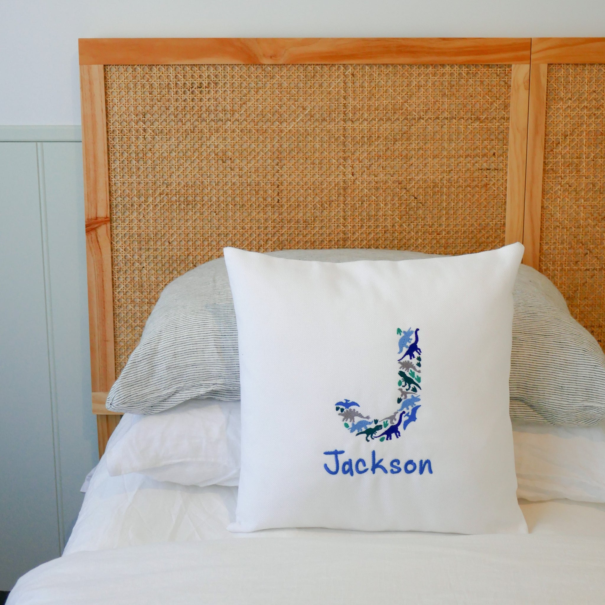 Personalised Name Cushion | Dinosaurs – Ellie Mae Design